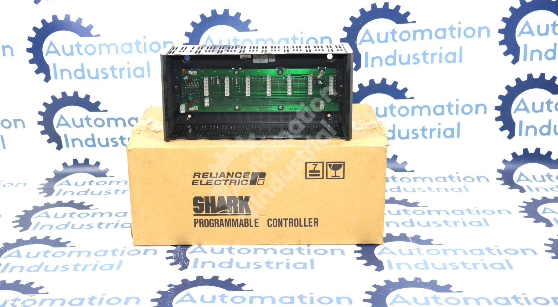 45C914 By Reliance Electric 7-Slot Programmable Controller Rack Shark