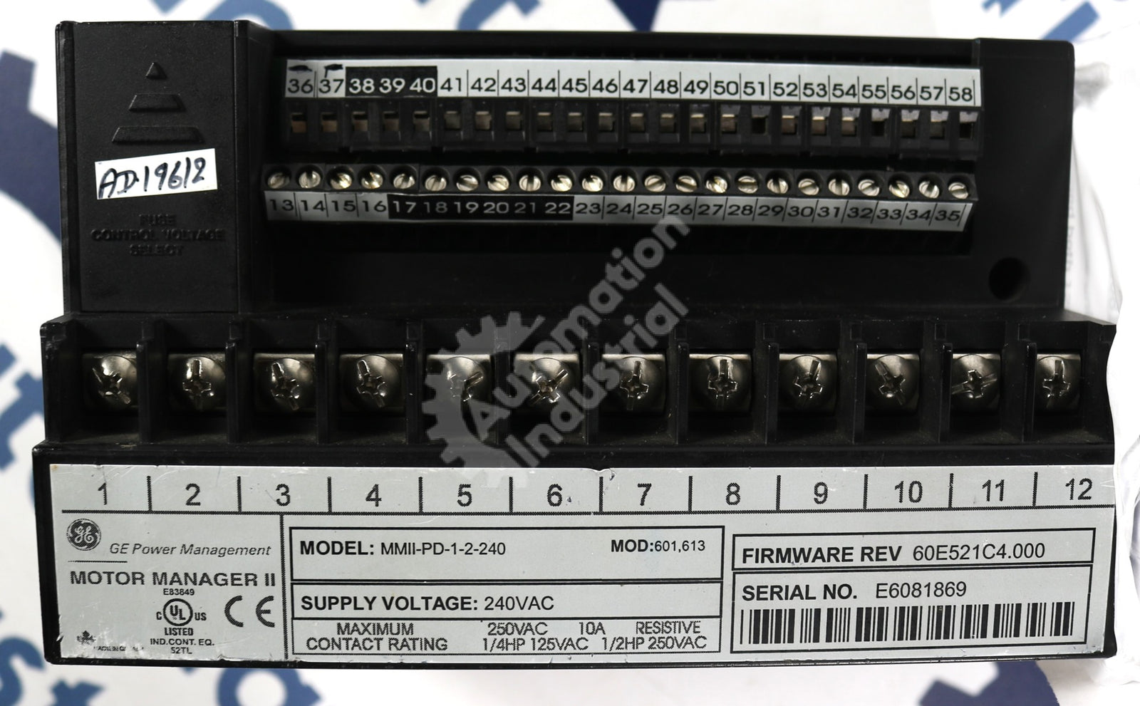 MMII-PD-1-2-240 by GE Multilin 240 VAC Motor Manager MM2 – Automation ...