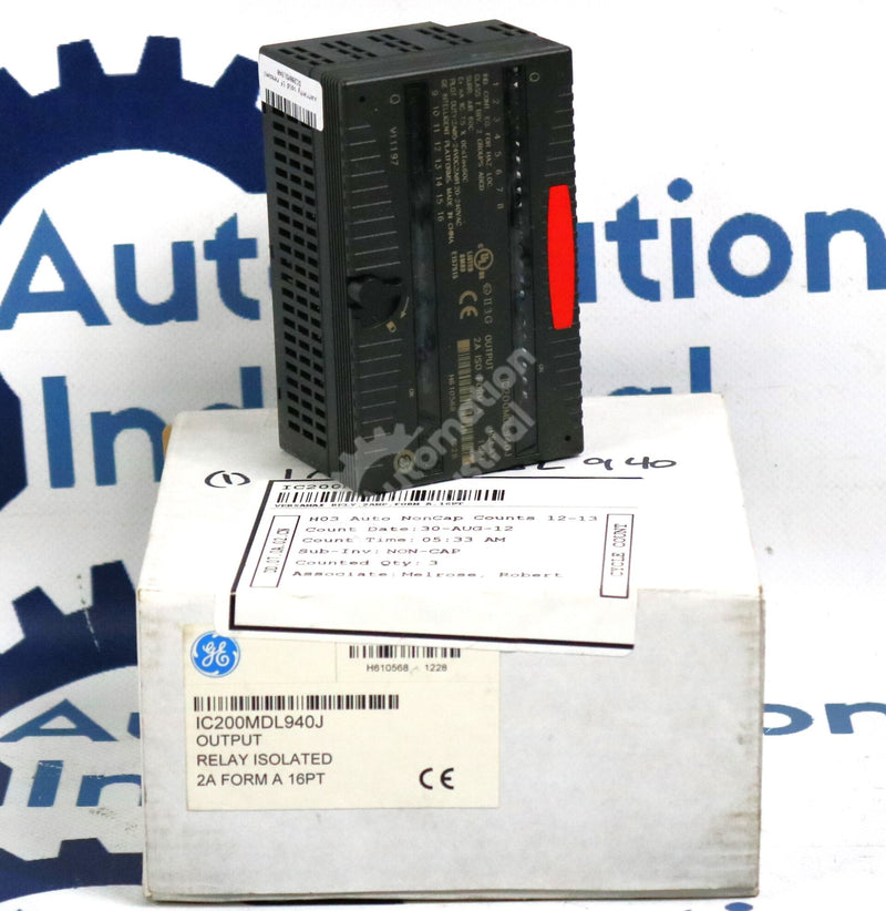 IC200MDL940 By GE IC200MDL940J Relay Output Module New Factory Surplus ...