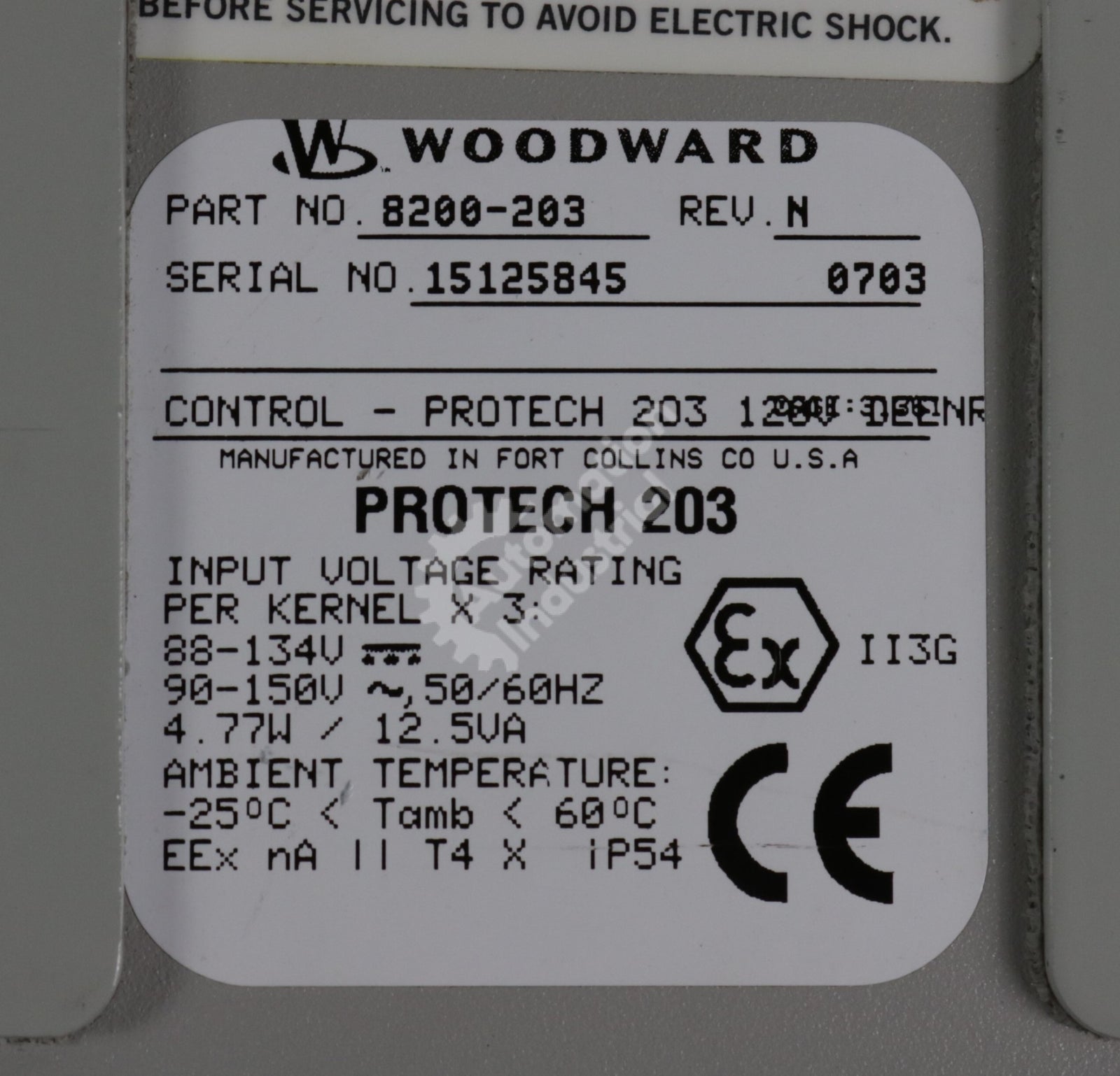 8200 203 By Woodward Over Speed Protection System Protech 203 Series