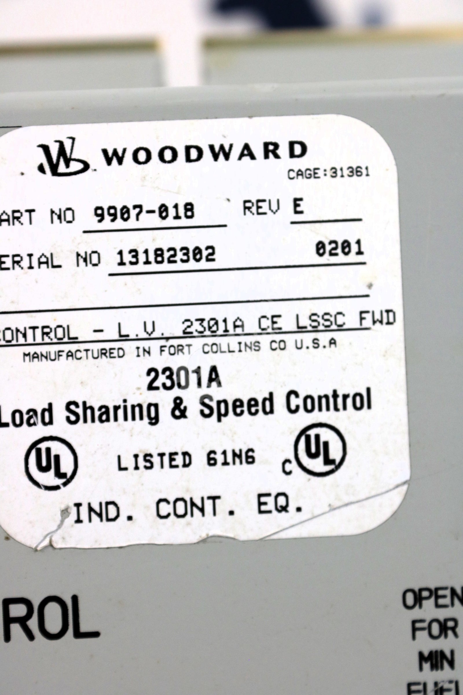 9907-018 by Woodward Full Authority Load Sharing & Speed Control 2301A ...
