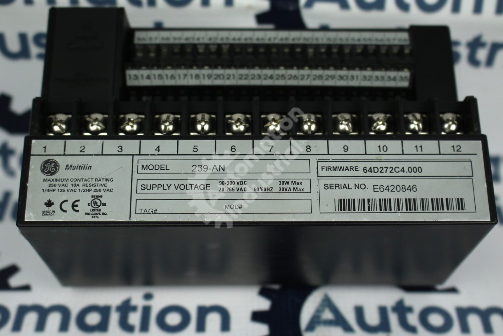 GE Multilin 239-AN Motor Protection Relay – Automation Industrial