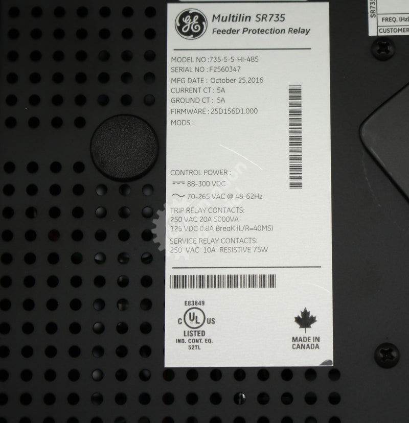GE Multilin 735-5-5-HI-485 Feeder Protection Relay New Surplus Factory – Automation Industrial