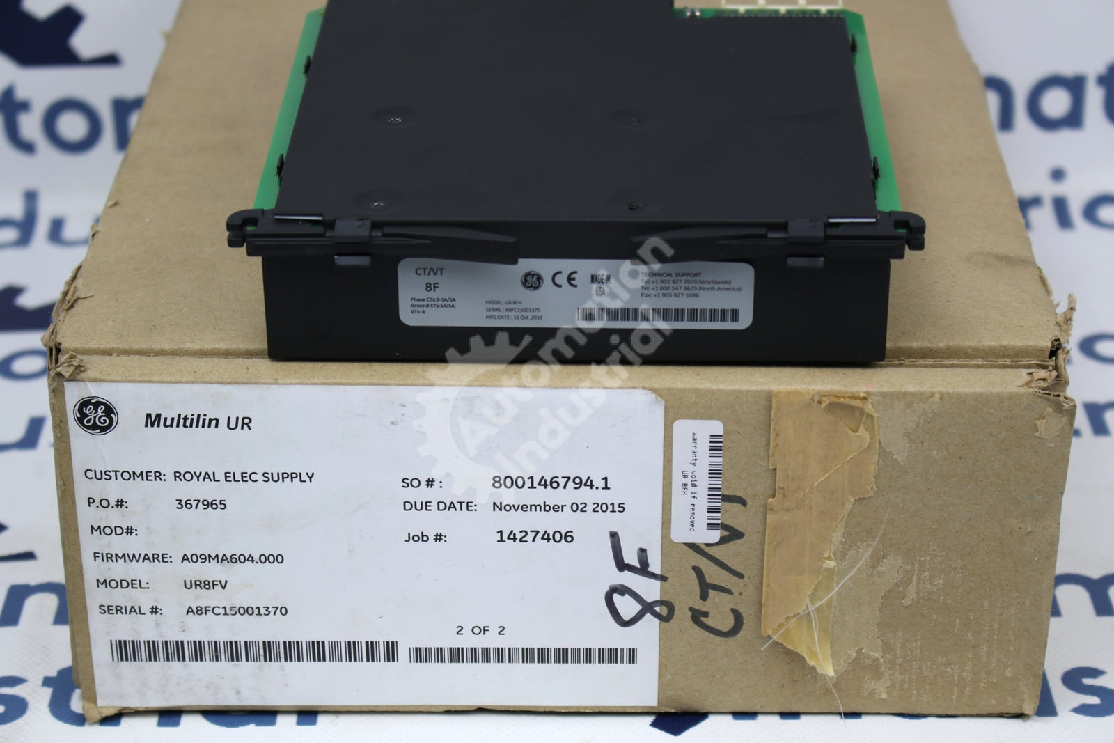 GE Multilin UR 8FH UR-8FH Universal Relay Current Transformer Voltage ...